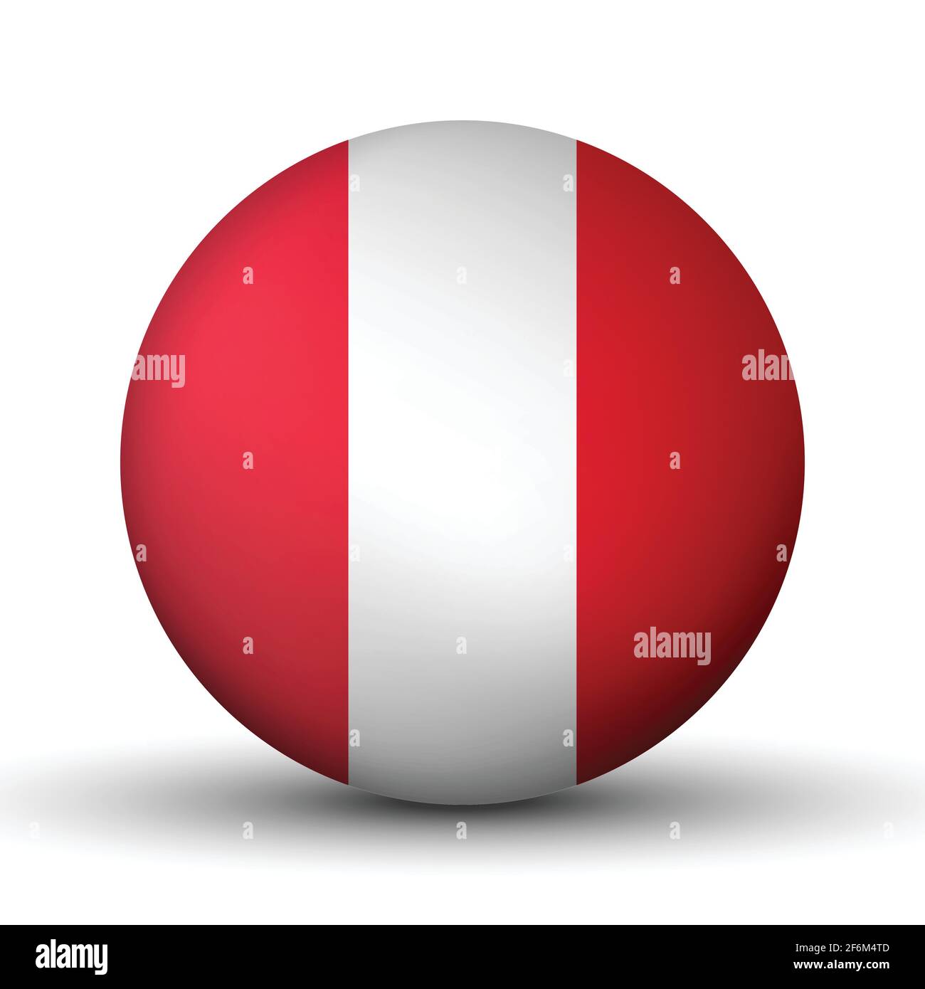Glass light ball with flag of Peru. Round sphere, template icon ...