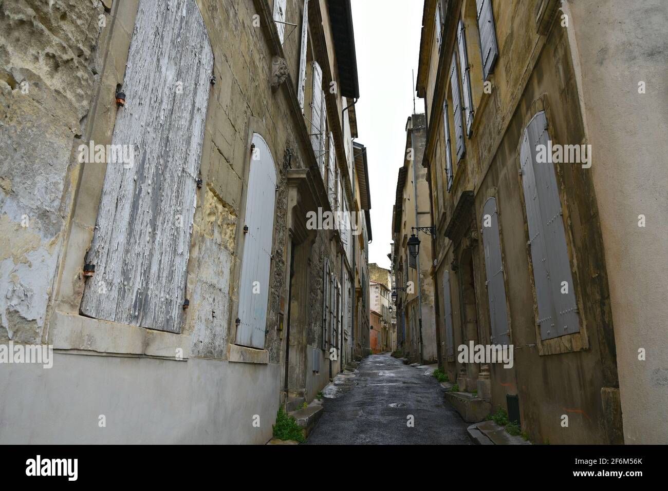 Provençal style architecture in the historic center of Arles in ...