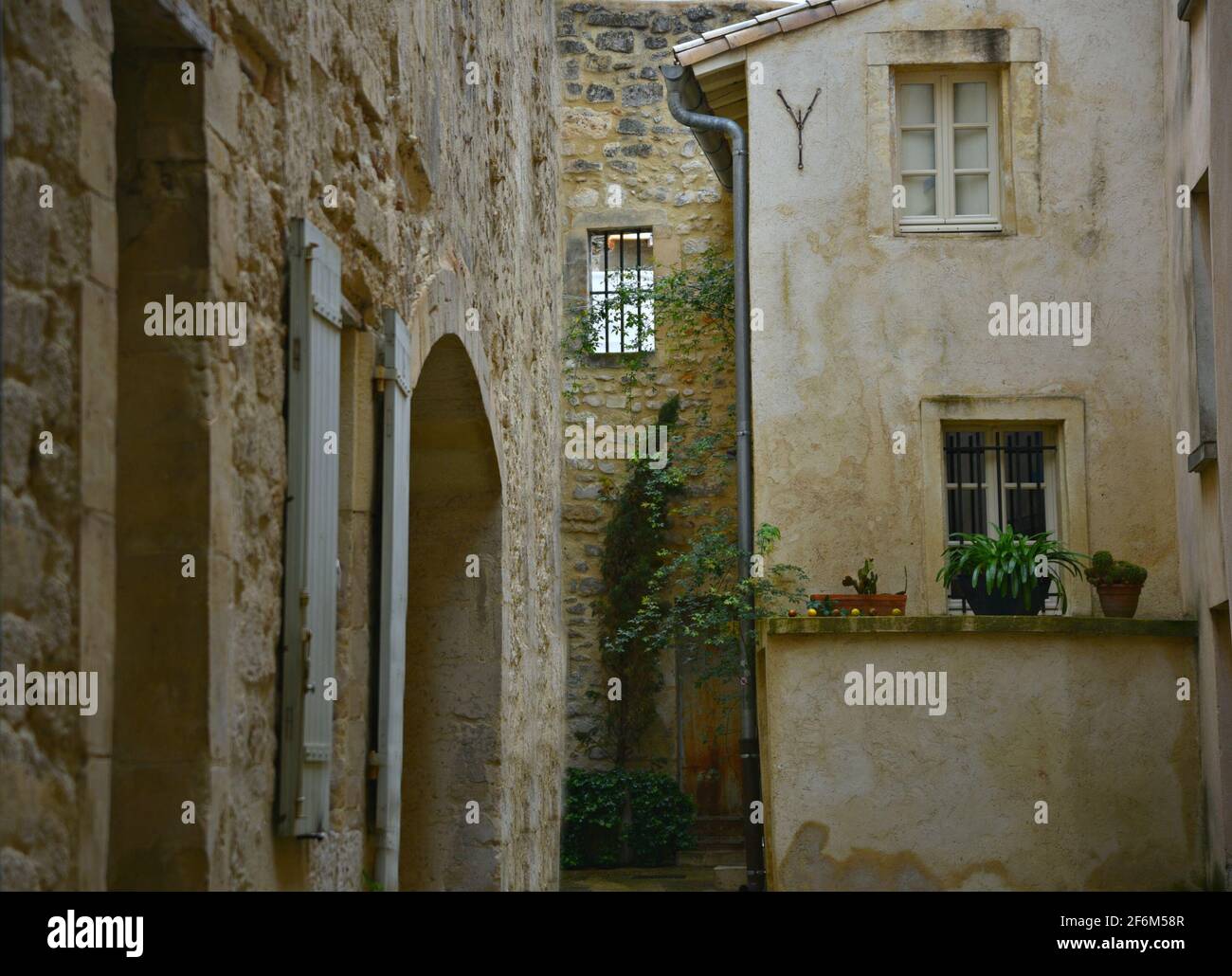 Provençal style architecture in the historic center of Arles in ...