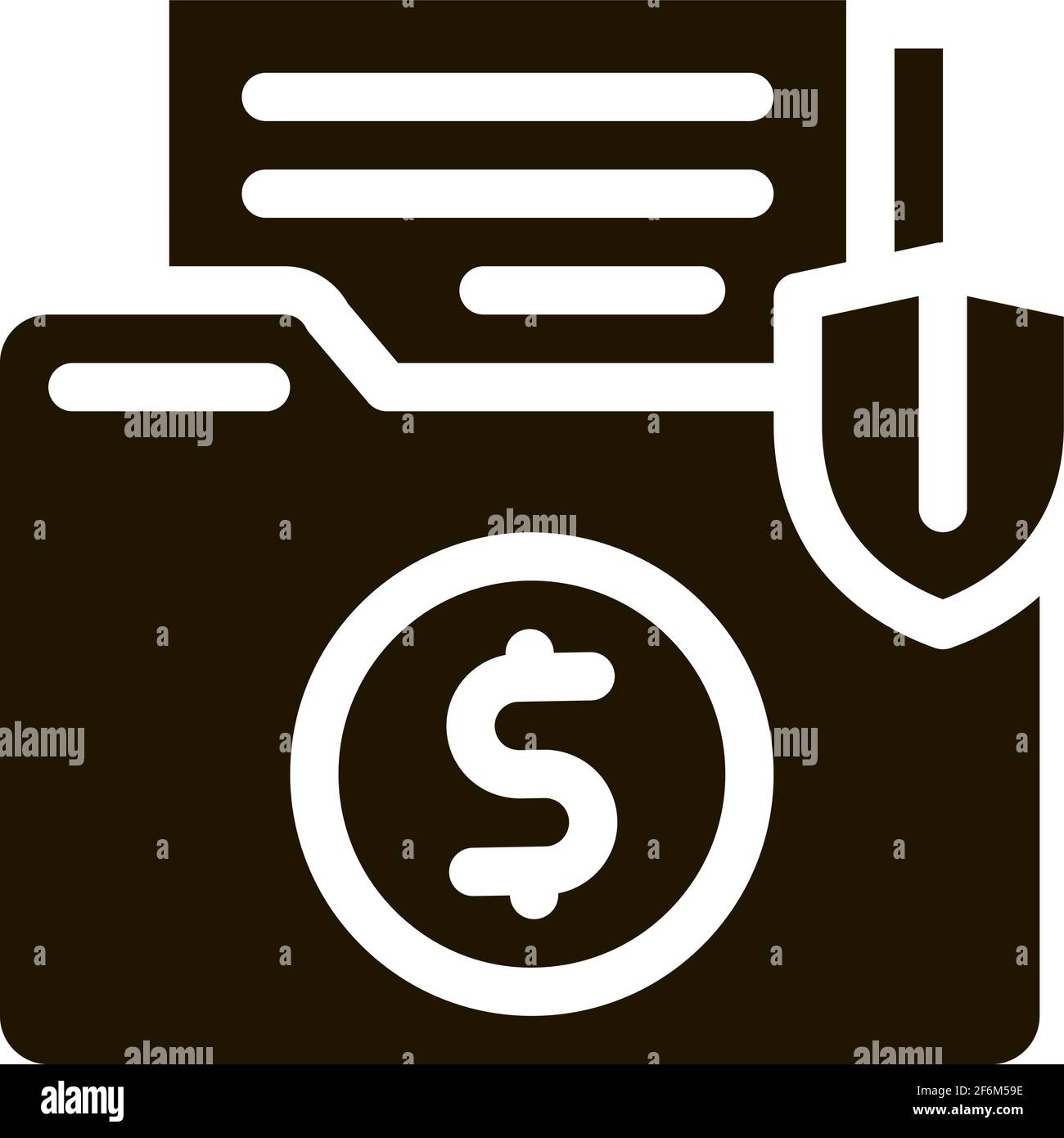 insurance agreement folder icon Vector Glyph Illustration Stock Vector ...