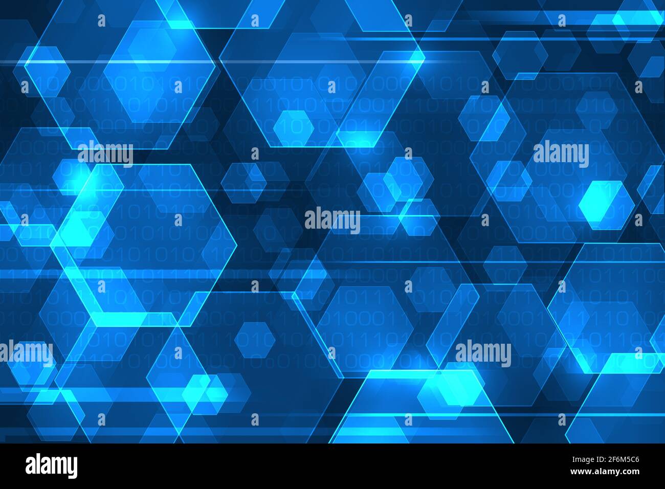 Abstract blue background with binary code. Information and technology ...