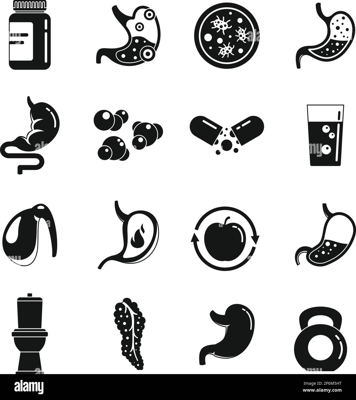 Digestion system icons set, simple style Stock Vector Image & Art - Alamy