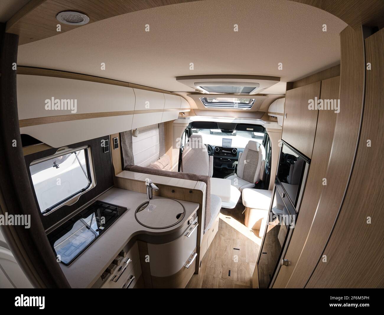 The interior of the camper van . View inside Stock Photo - Alamy