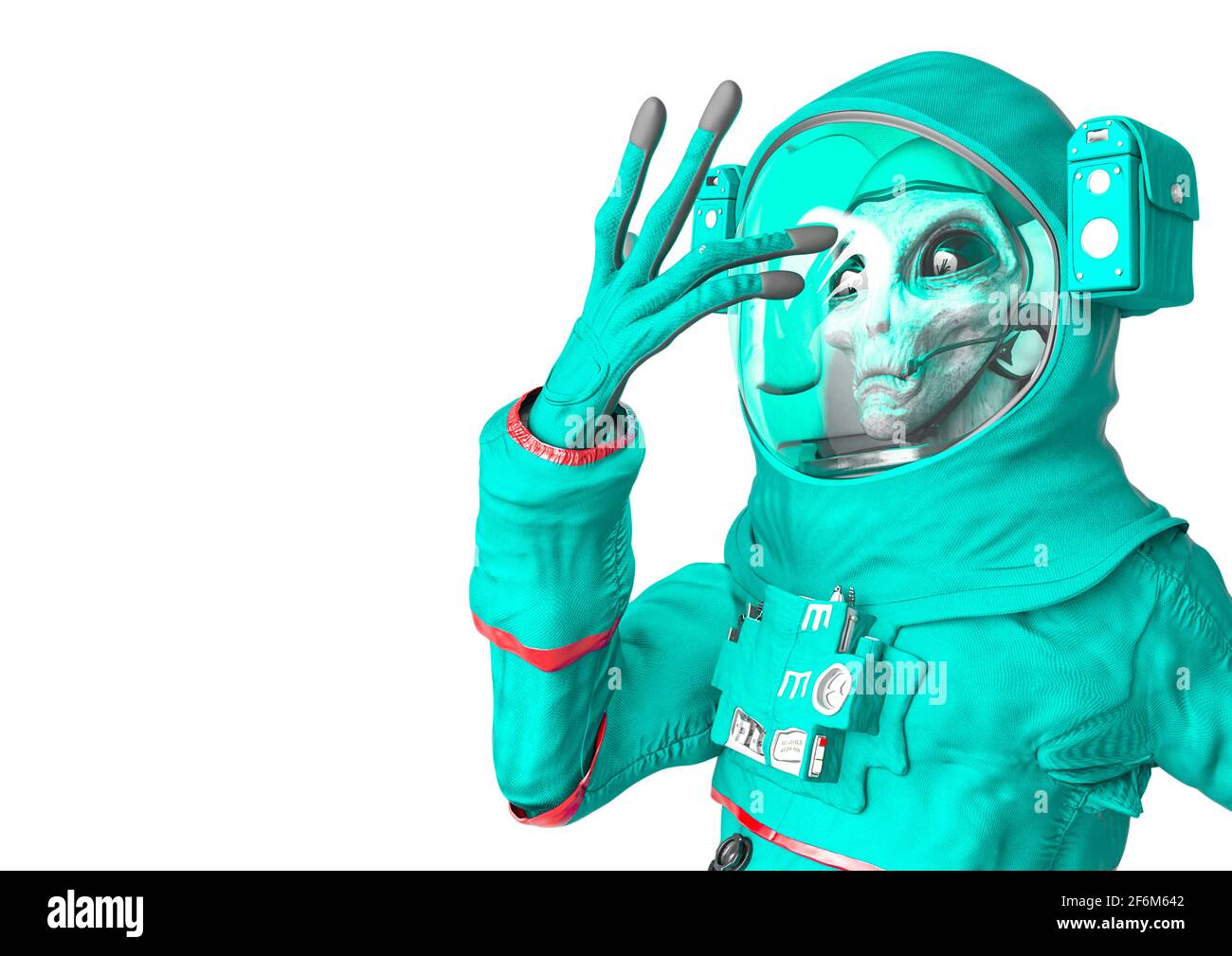 alien astronaut is saying to be or not to be, 3d illustration Stock ...