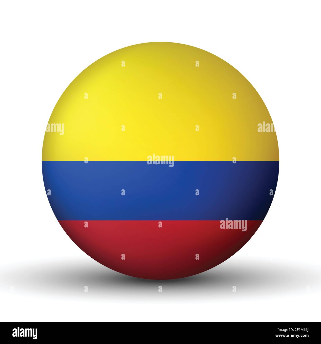 Glass light ball with flag of Colombia. Round sphere, template icon ...