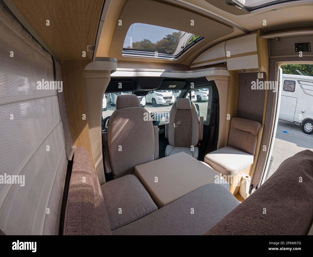 The interior of the camper van . View inside Stock Photo - Alamy
