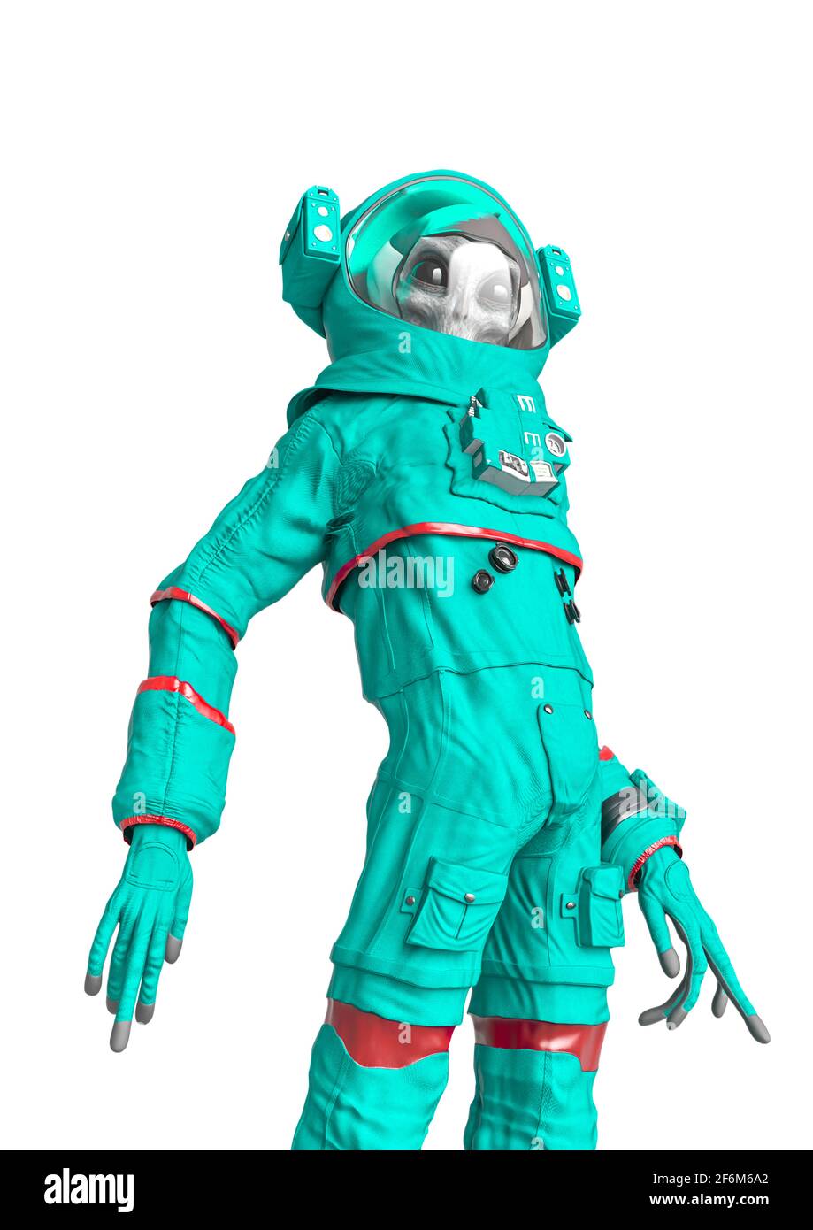alien astronaut is staring at you, 3d illustration Stock Photo - Alamy