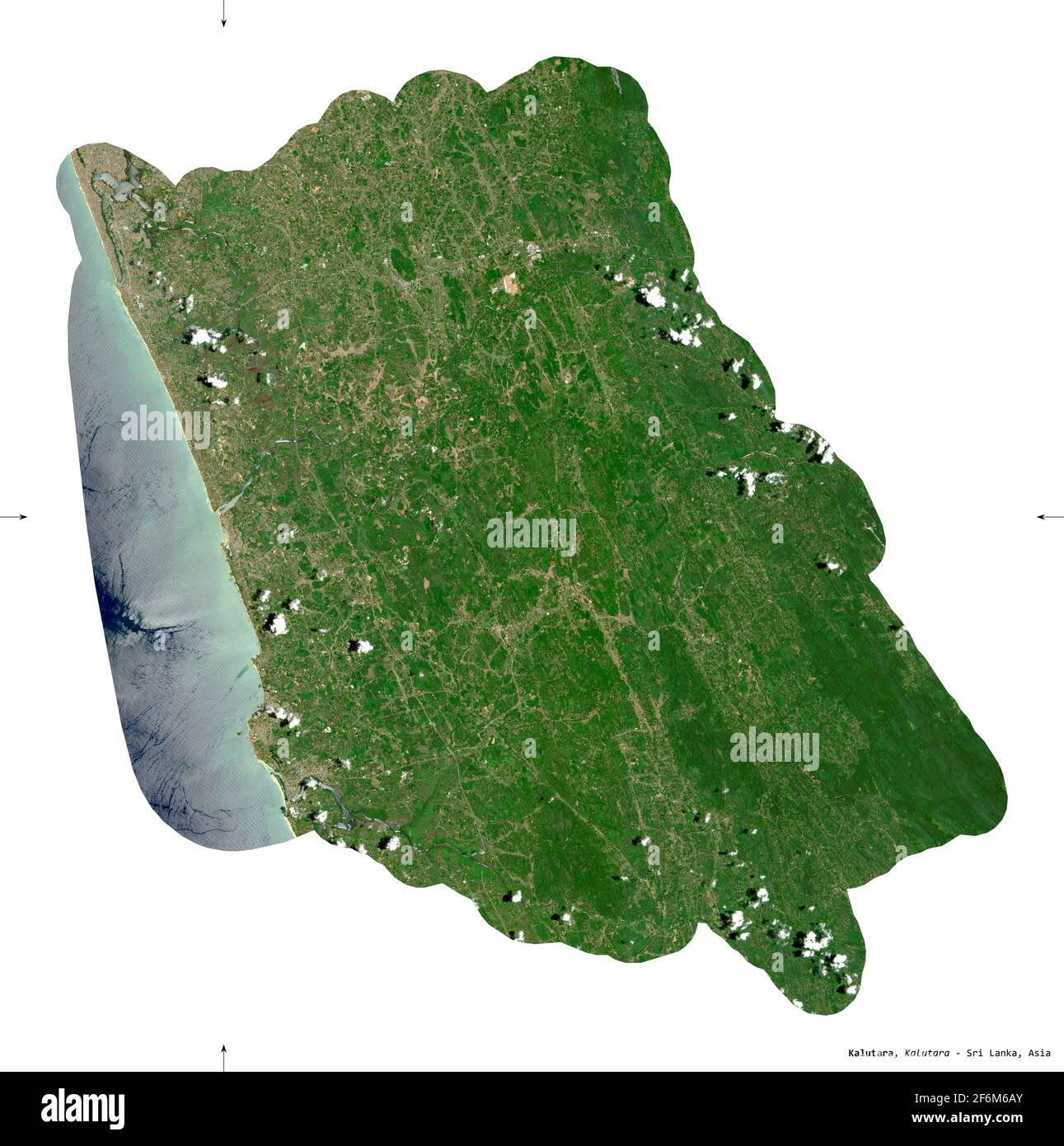 Kalutara, district of Sri Lanka. Sentinel-2 satellite imagery. Shape ...