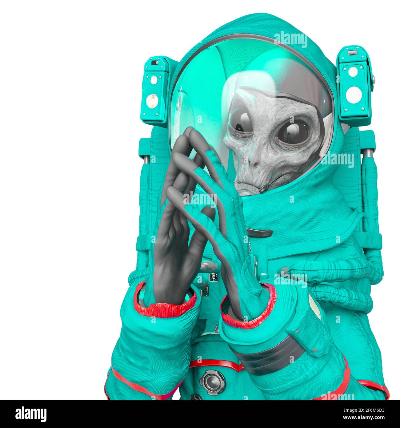 alien astronaut is talking about aliens meme pose, 3d illustration ...