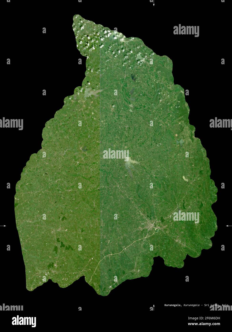 Kurunegala, district of Sri Lanka. Sentinel-2 satellite imagery. Shape ...