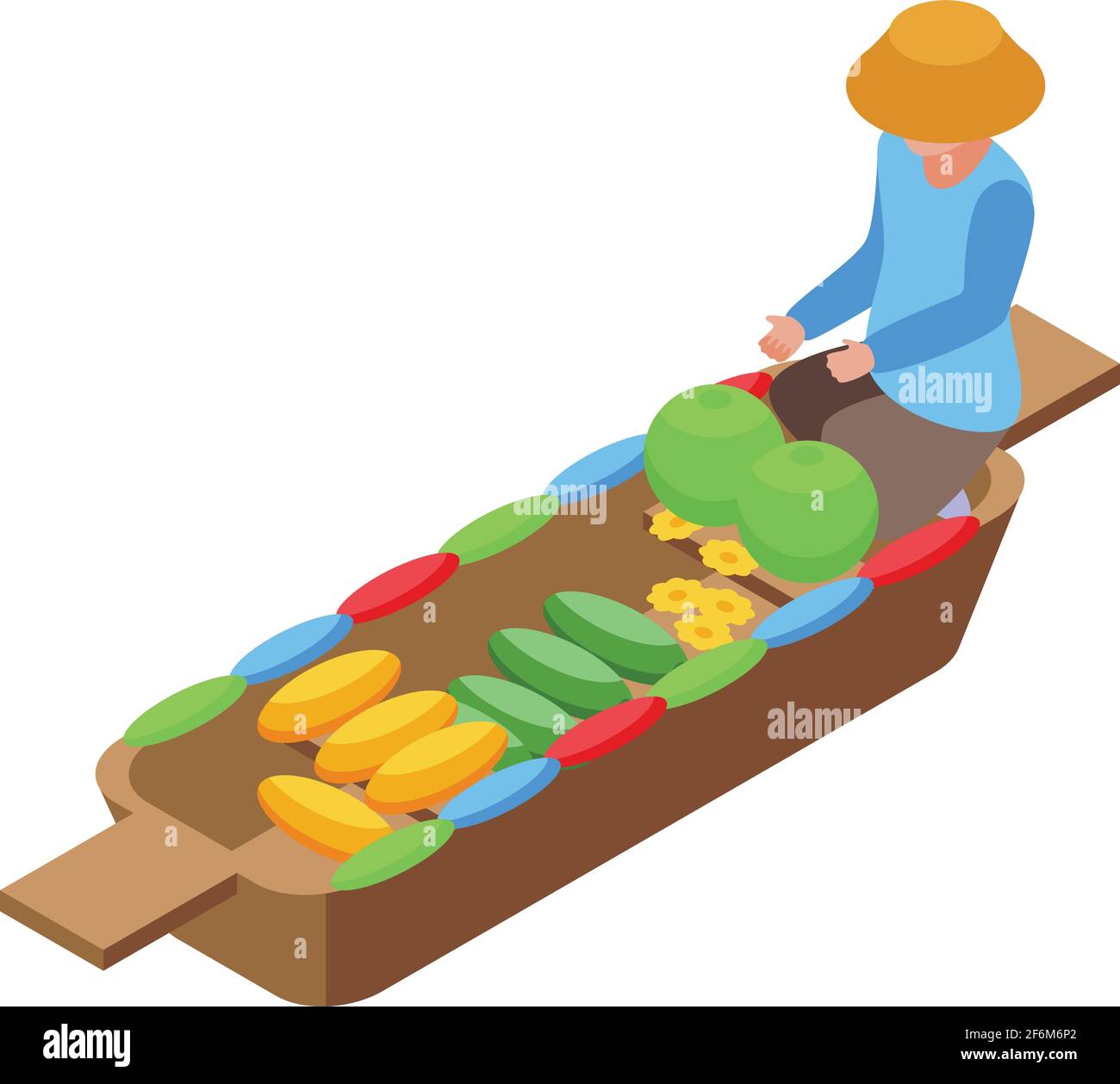 Floating market icon. Isometric of Floating market vector icon for web ...