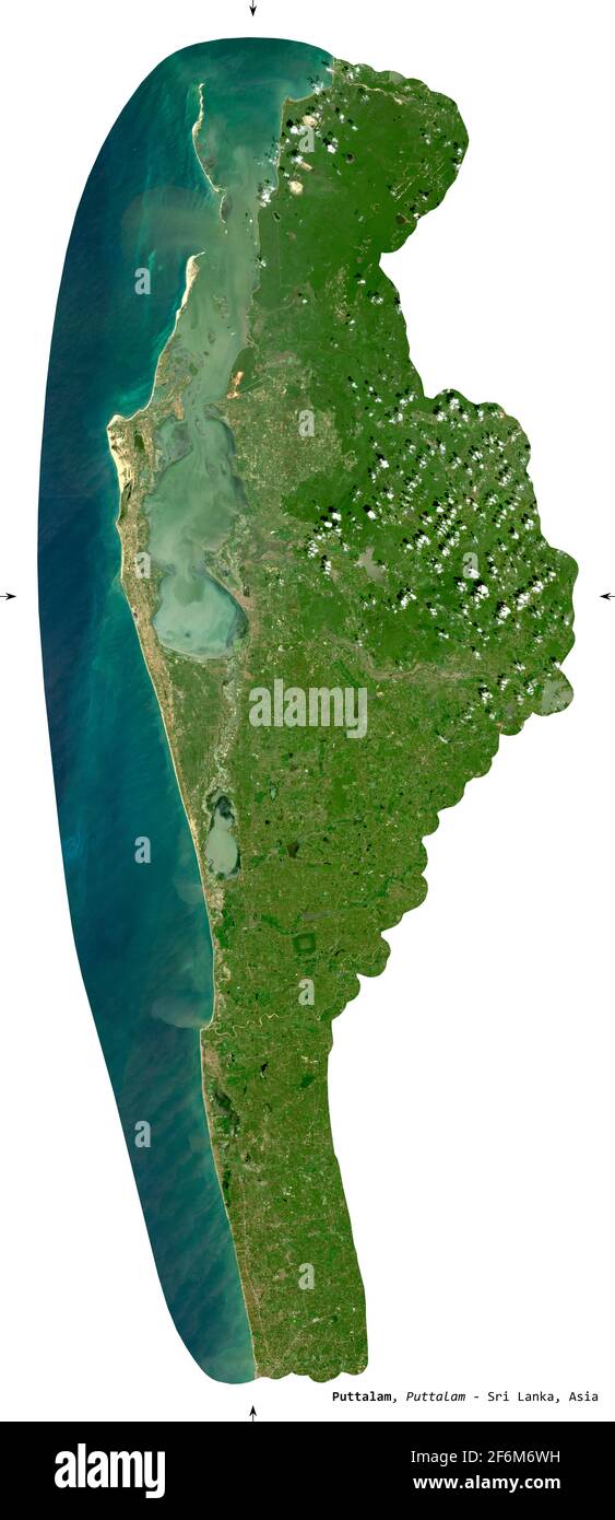 Puttalam, district of Sri Lanka. Sentinel-2 satellite imagery. Shape ...