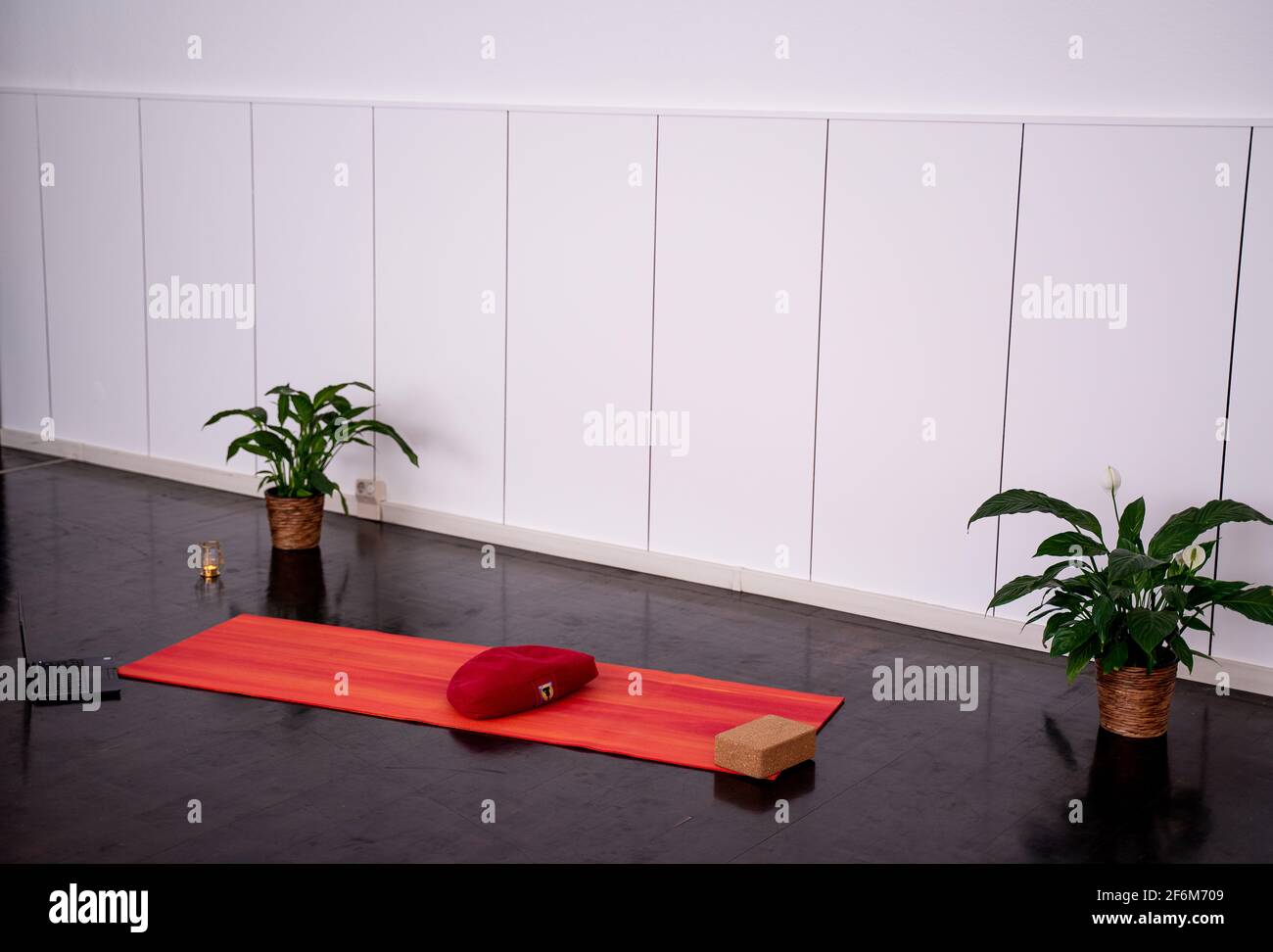 Yoga place in the studio Stock Photo - Alamy