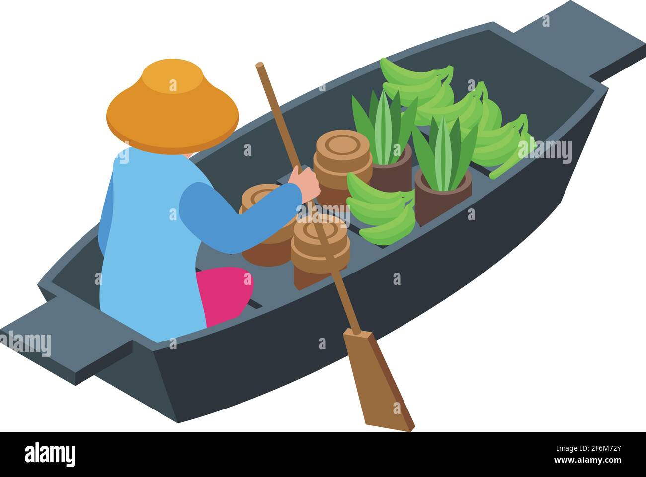 Banana floating market icon. Isometric of Banana floating market vector ...