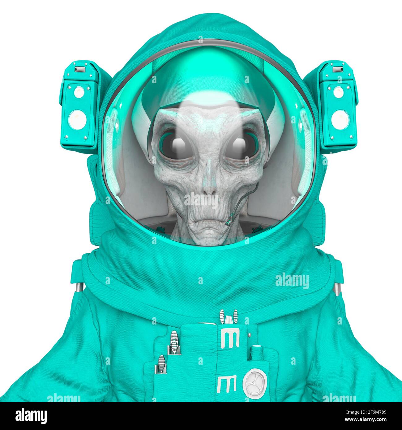 alien astronaut id profile, 3d illustration Stock Photo - Alamy