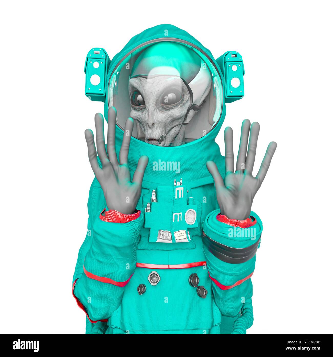 alien astronaut in badass meme pose, 3d illustration Stock Photo - Alamy