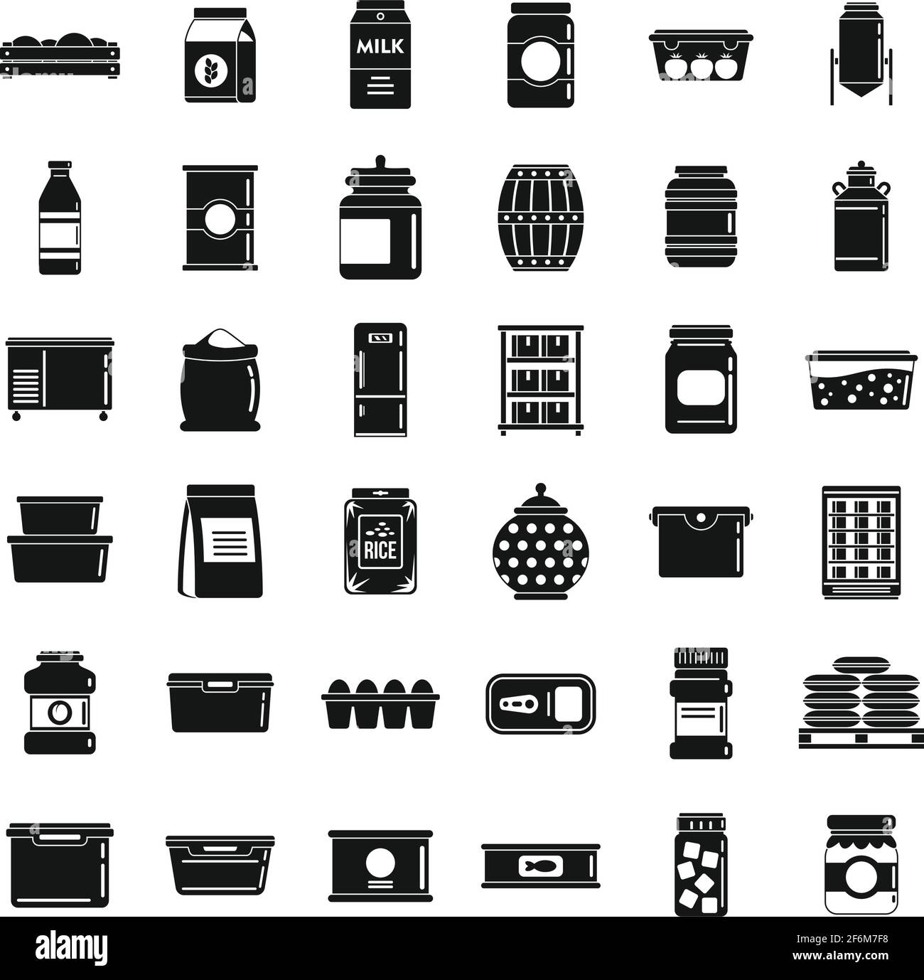 Food storage fridge icons set, simple style Stock Vector Image & Art ...