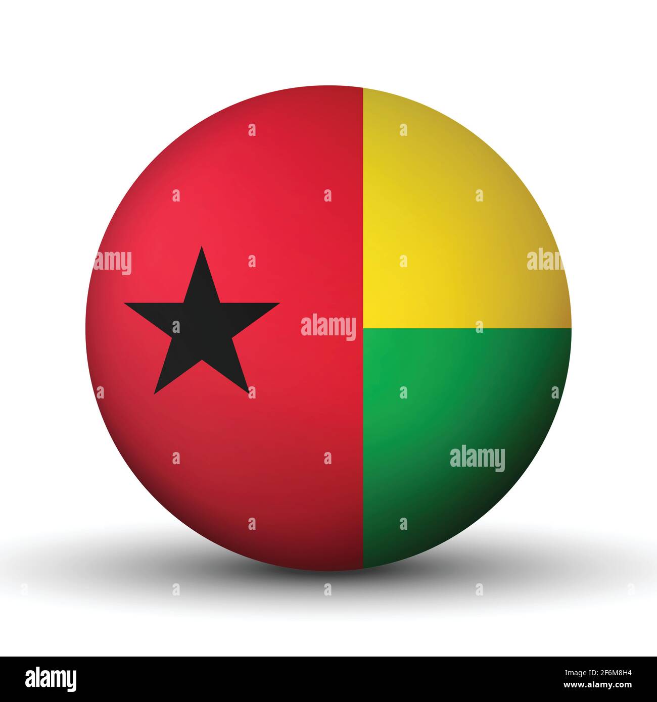Glass light ball with flag of Guinea-Bissau. Round sphere, template ...