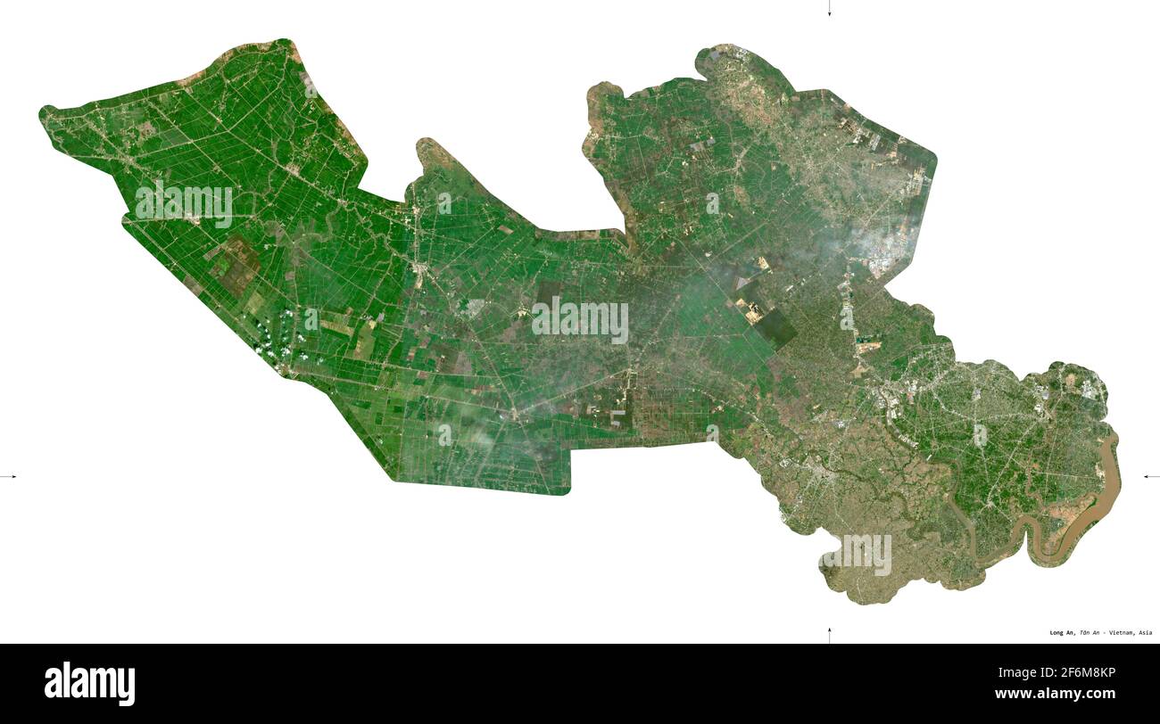 Long An, province of Vietnam. Sentinel-2 satellite imagery. Shape ...