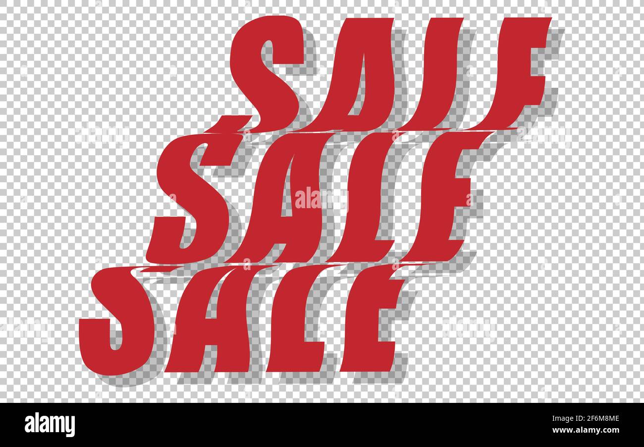 Red sale sign on transparent background. Vector illustration. EPS 10 ...
