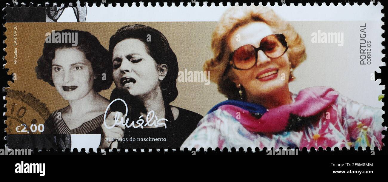 Amália Rodrigues on portuguese postage stamp Stock Photo - Alamy