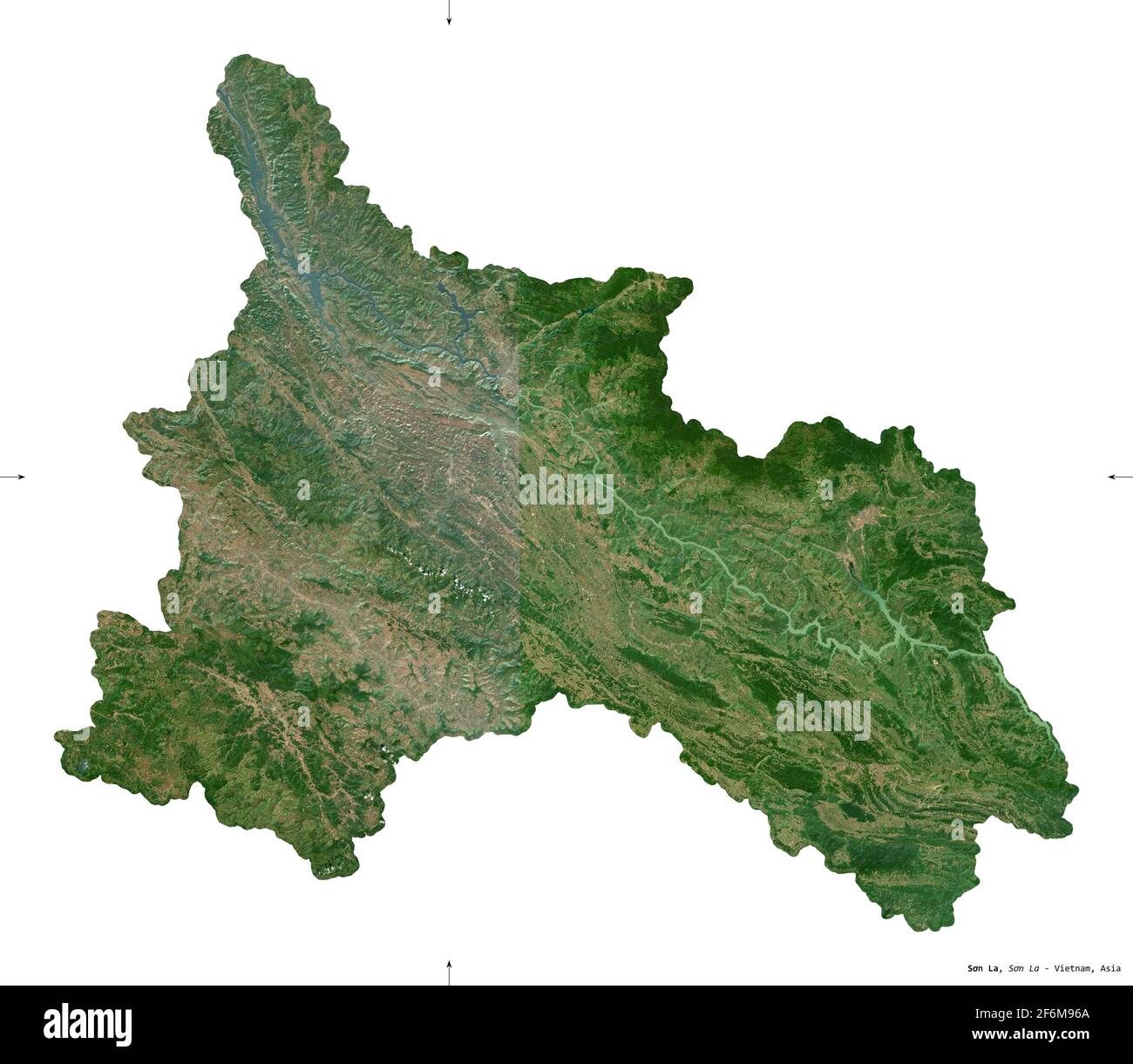 Son La, province of Vietnam. Sentinel-2 satellite imagery. Shape ...