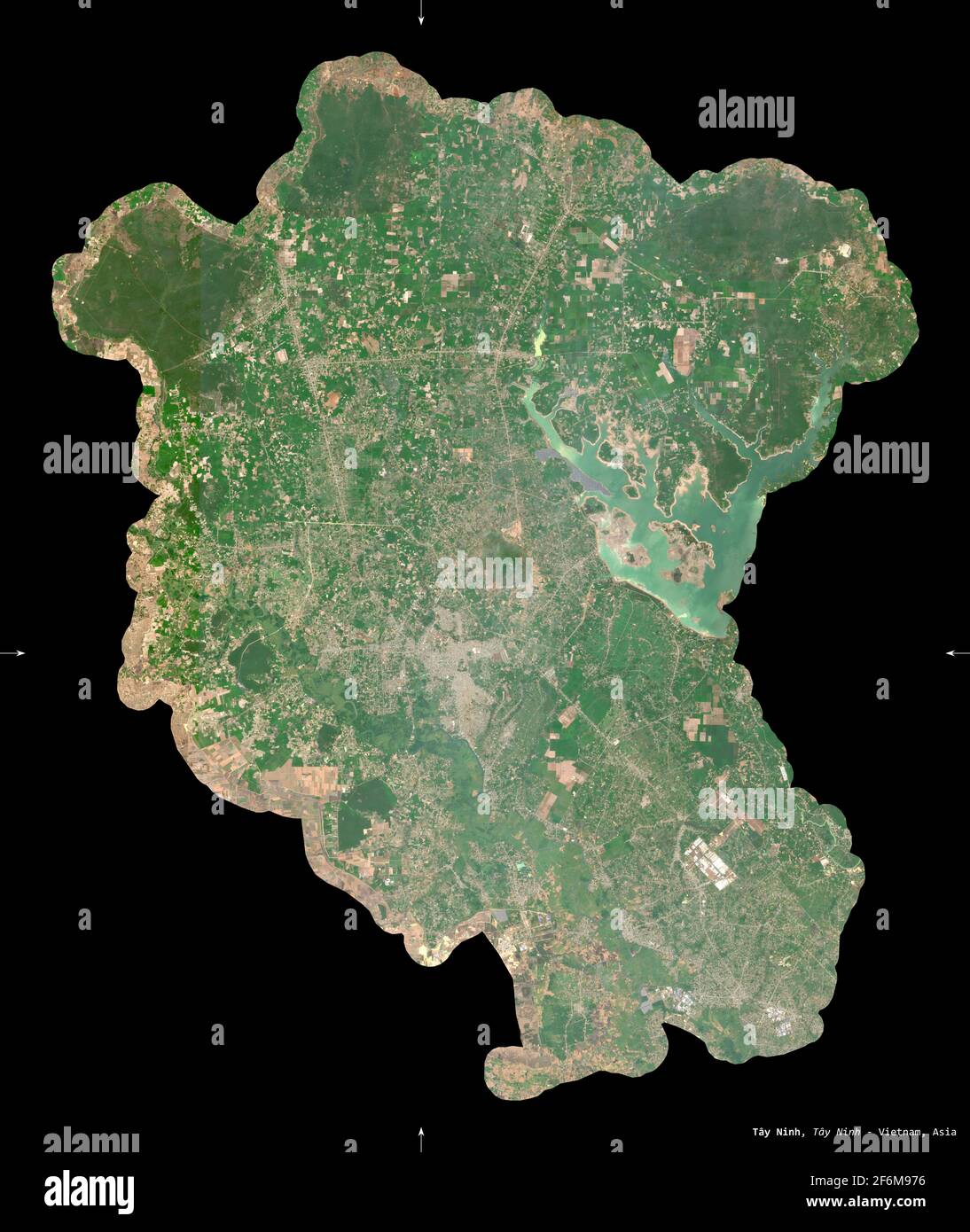 Tay Ninh, province of Vietnam. Sentinel-2 satellite imagery. Shape ...