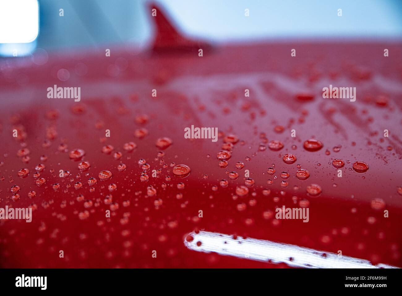 Water drops on car body. Hydrophobic effect Stock Photo - Alamy