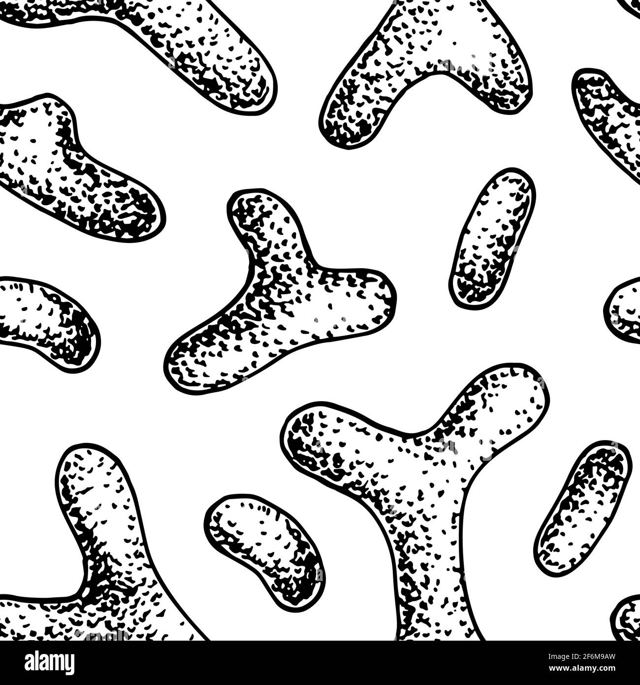 Bacterium seamless pattern in realistic sketch stile. Hand drawn ...