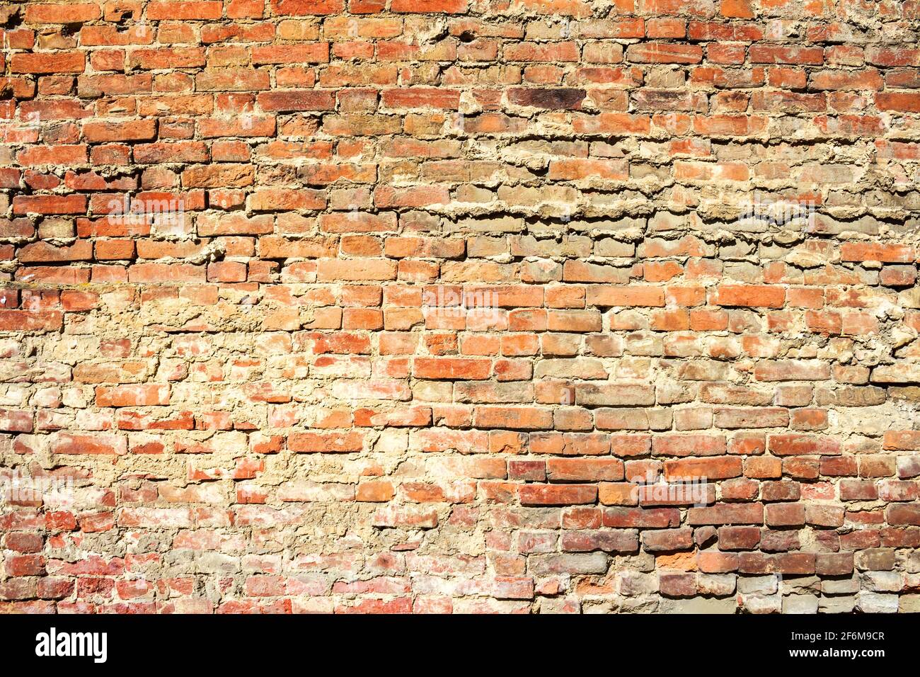 Old red brick big wall texture background Stock Photo - Alamy