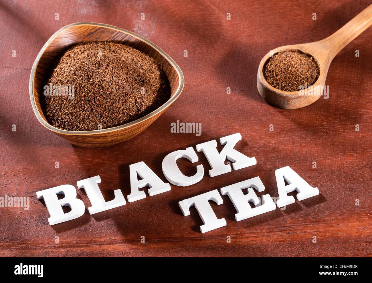 Black Tea Powder - Camellia sinensis. Text space Stock Photo - Alamy