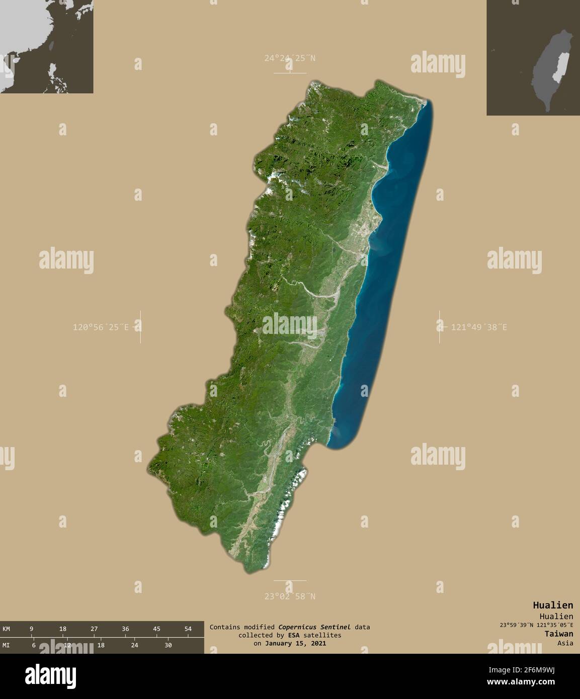 Hualian taiwan county map outline hi-res stock photography and images ...
