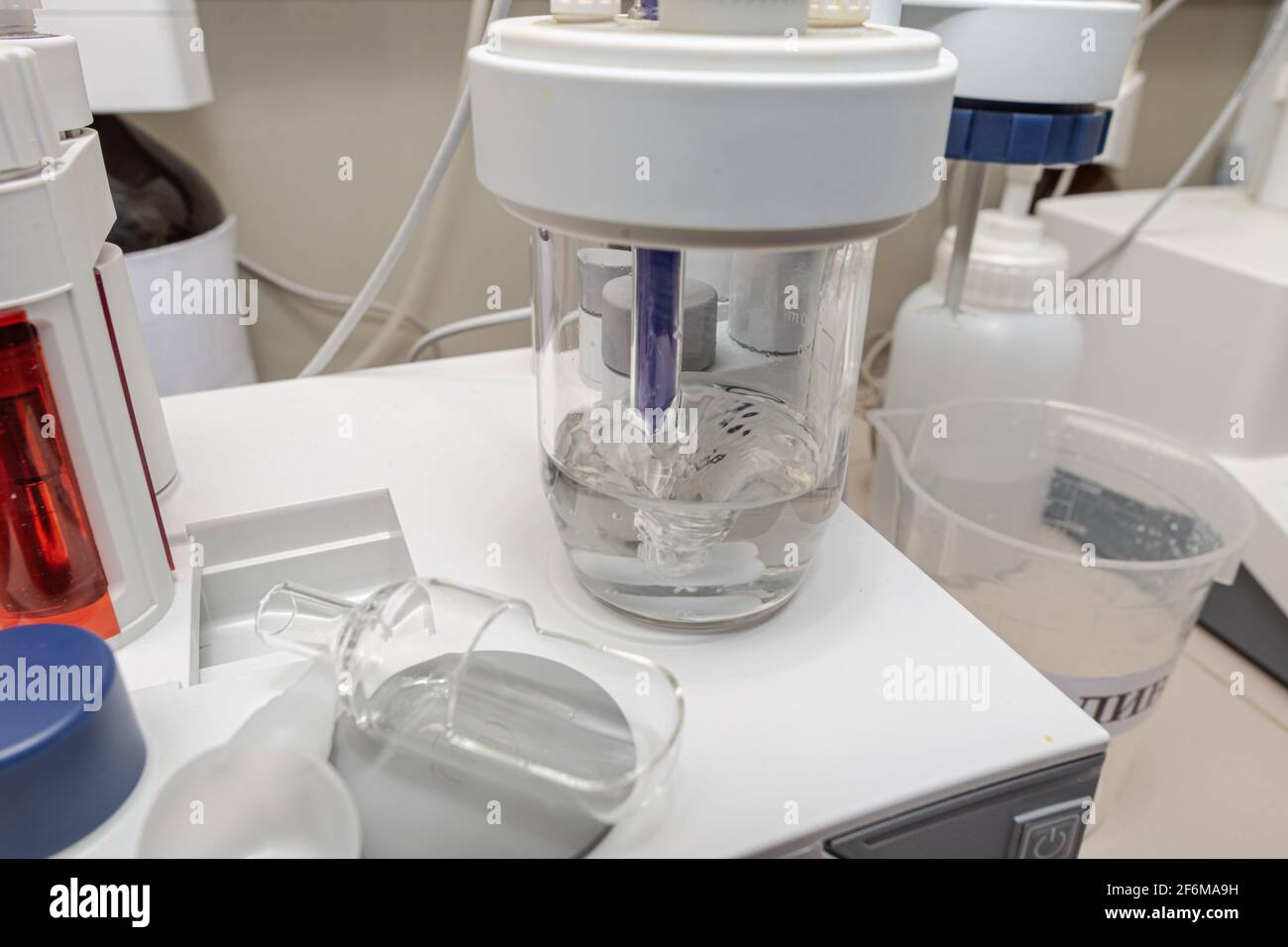 Conducting chemical and biological experiments in the laboratory Stock ...