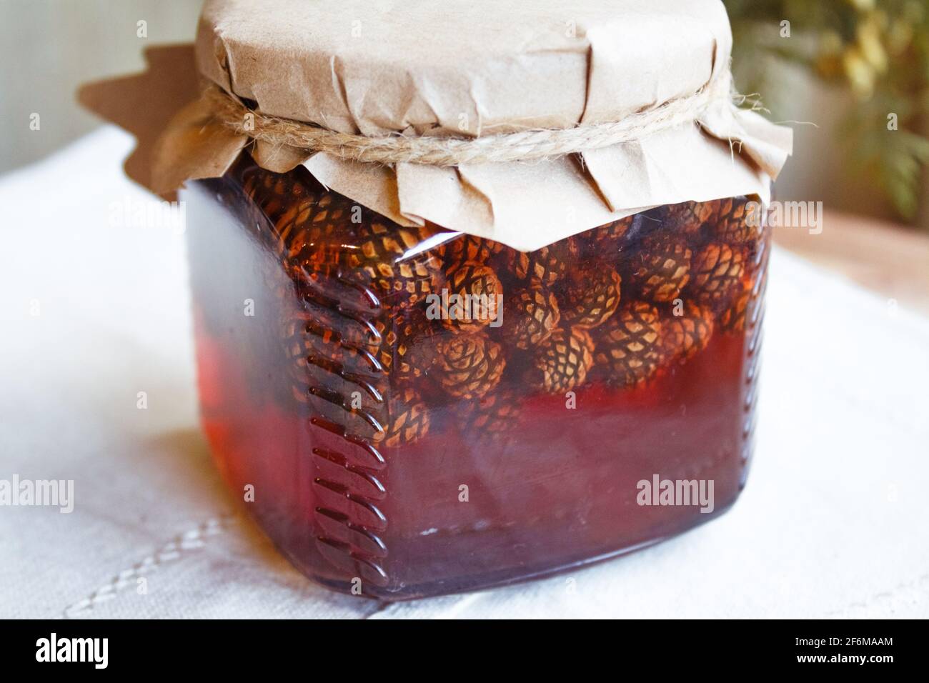 Pine cones jam. Useful and tasty dessert Stock Photo - Alamy