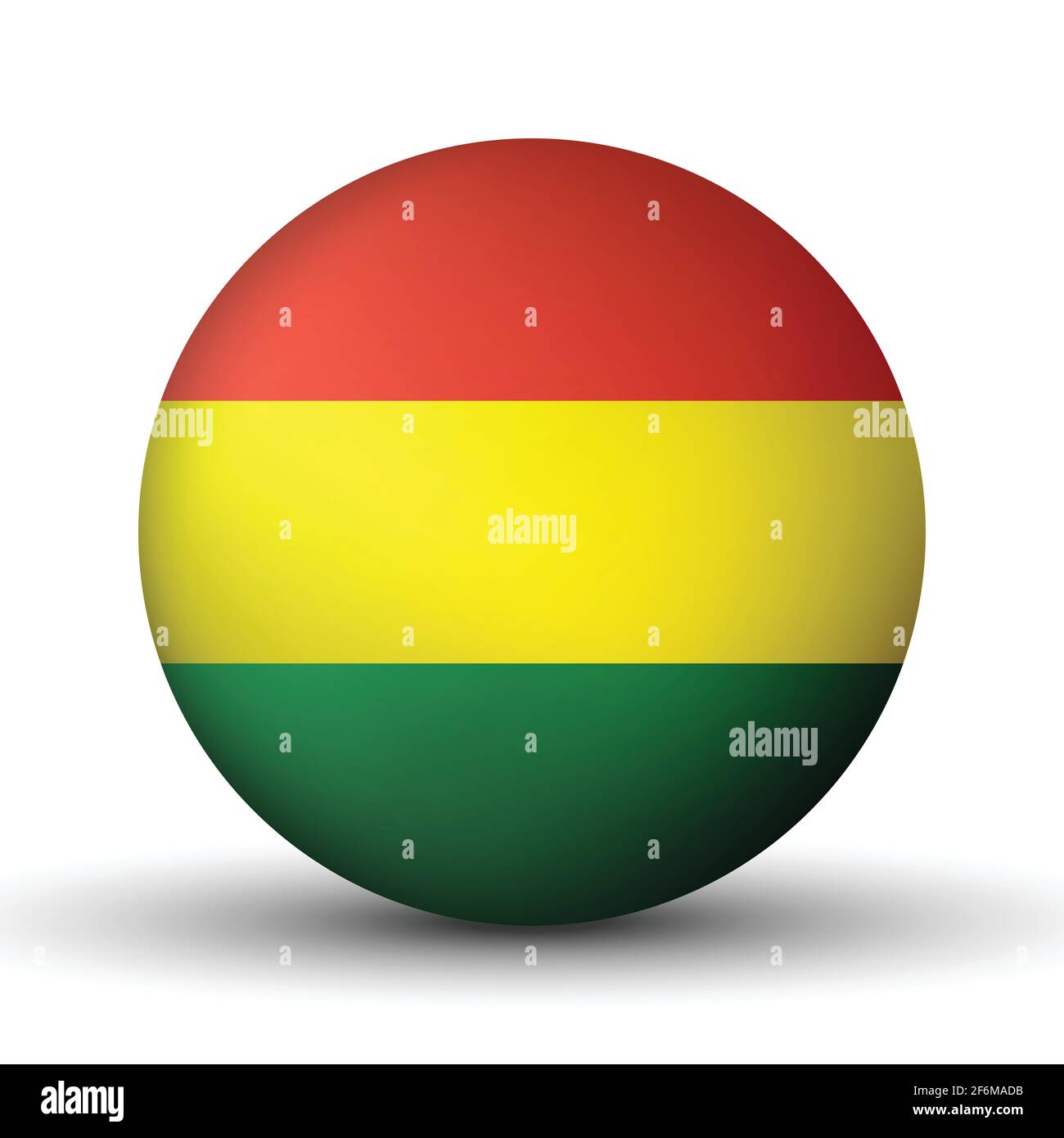 Glass light ball with flag of Bolivia. Round sphere; template icon ...