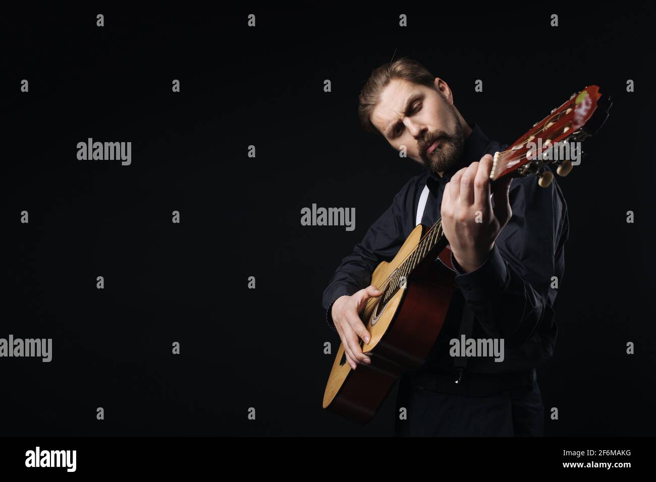 Talented artist using guitar Stock Photo - Alamy