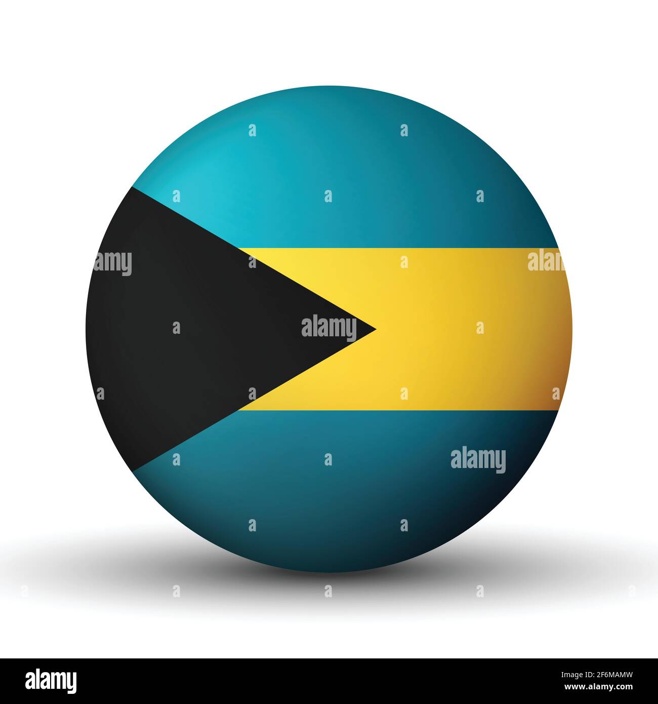 Glass light ball with flag of Bahamas. Round sphere, template icon ...