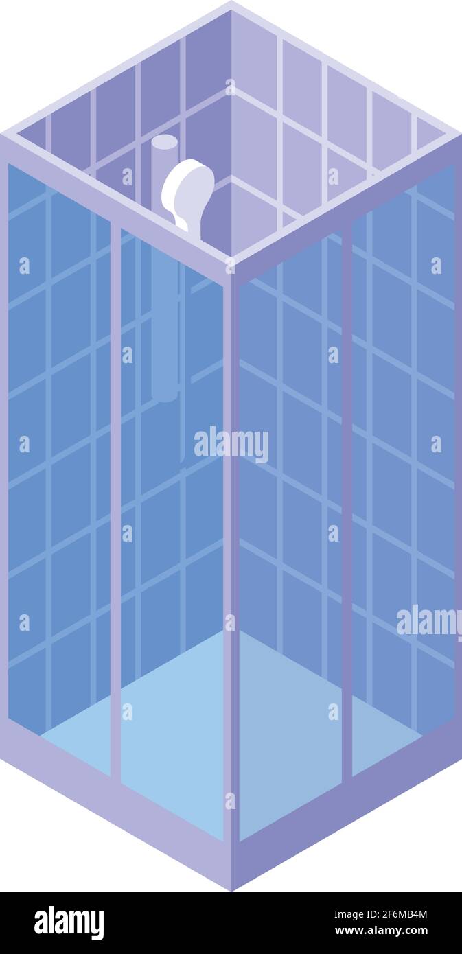Ceramic shower stall icon. Isometric of Ceramic shower stall vector ...