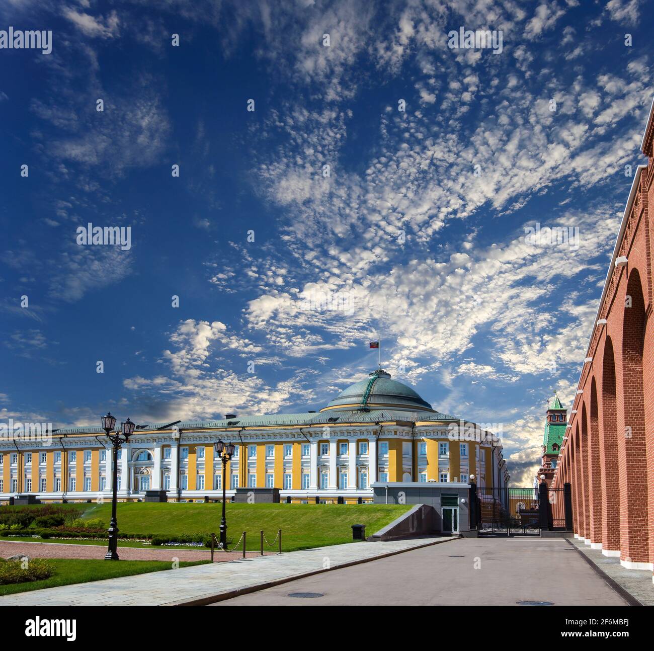 Inside of Moscow Kremlin, Russia (day, against the cloudy sky Stock ...