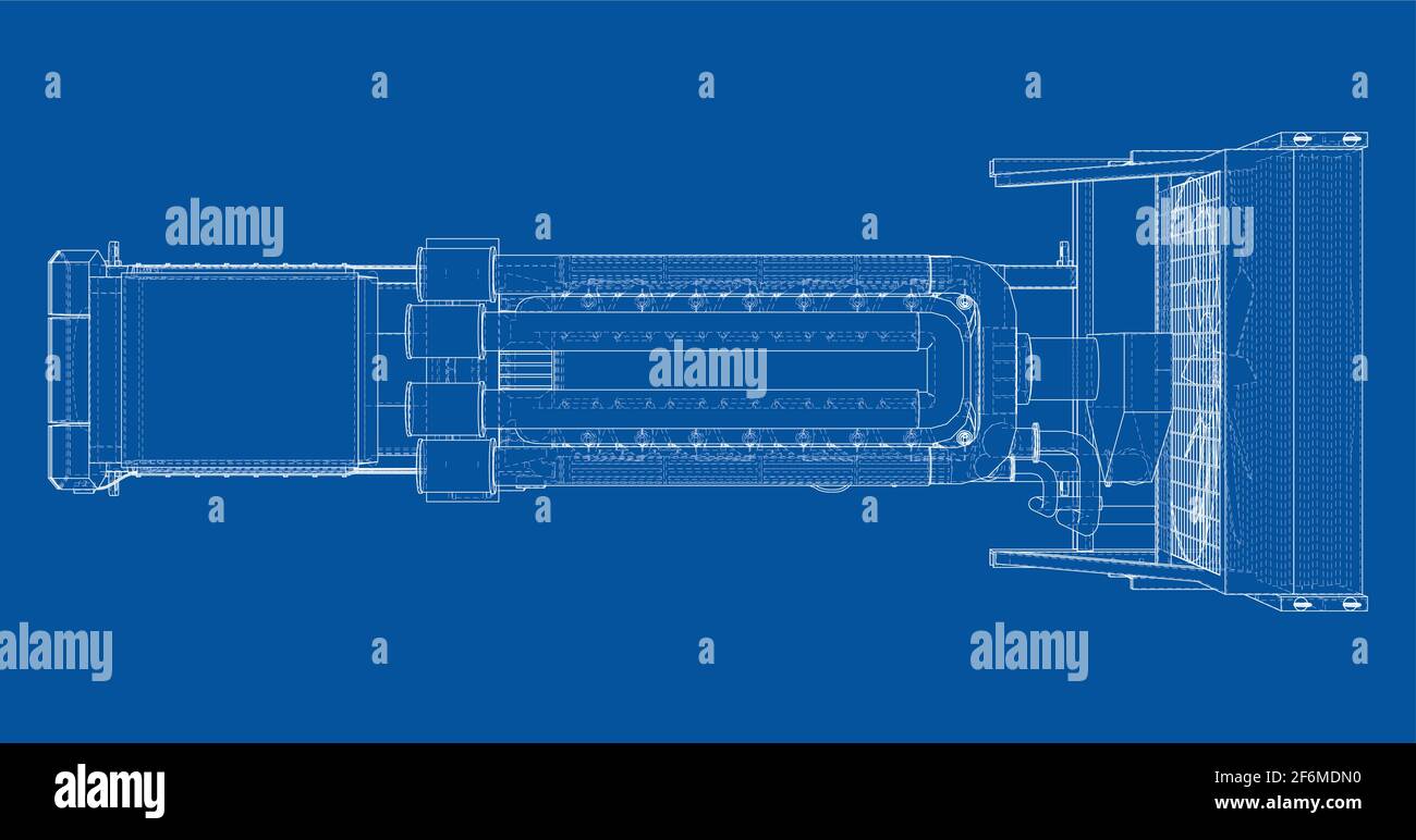 Large industrial diesel generator. Vector Stock Vector Image & Art - Alamy