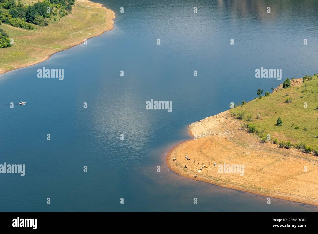 Amazing view of Arda River meander and Kardzhali Reservoir, Bulgaria ...