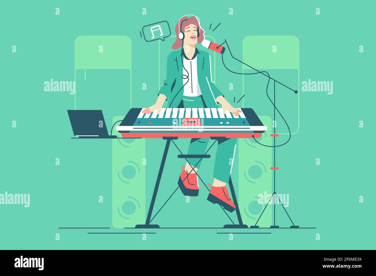 Playing piano while singing hi-res stock photography and images - Alamy