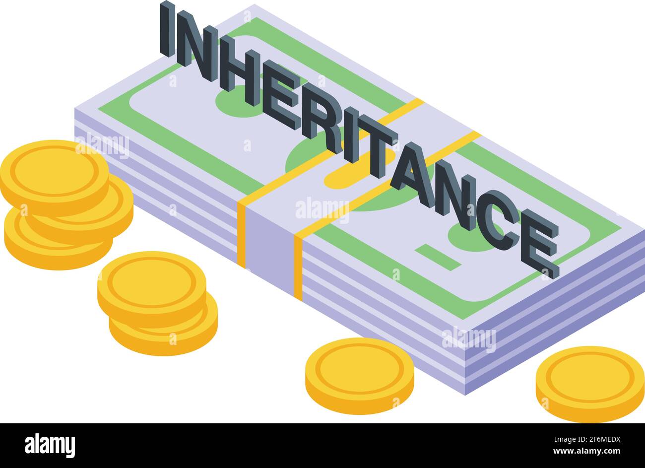 Inheritance wealth icon. Isometric of Inheritance wealth vector icon ...