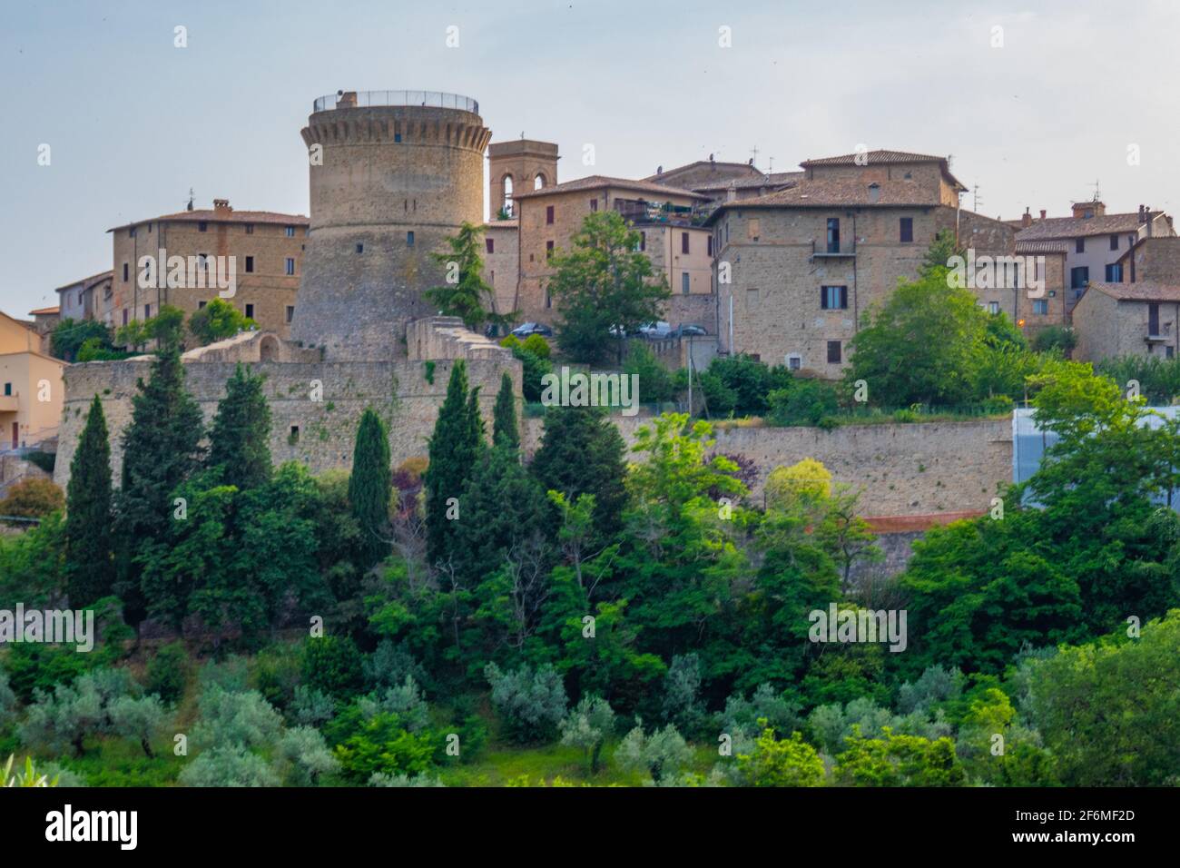The skyline of the small town of Gualdo Cattaneo, Terni, Italy, on top ...