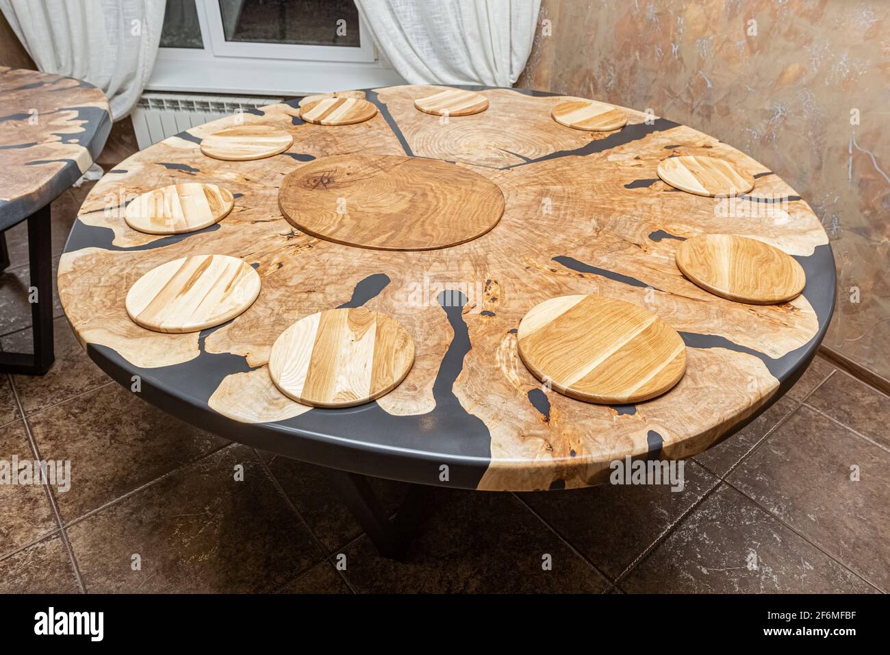 Textured table. Handmade wood products Stock Photo - Alamy
