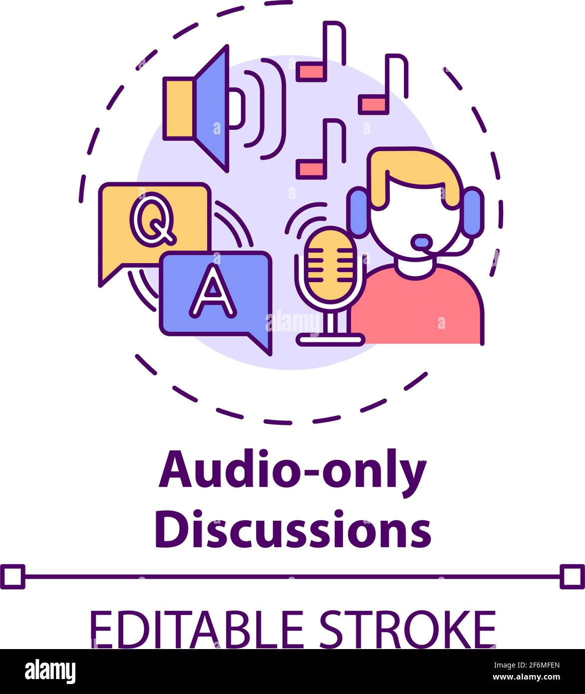 Audio-only discussions concept icon Stock Vector Image & Art - Alamy