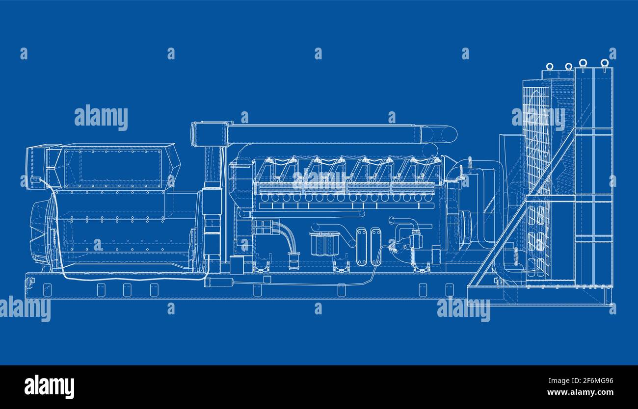 Large industrial diesel generator. Vector Stock Vector Image & Art - Alamy