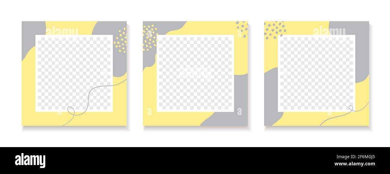 Vector abstract templates for instagram, social media posts. Set of ...