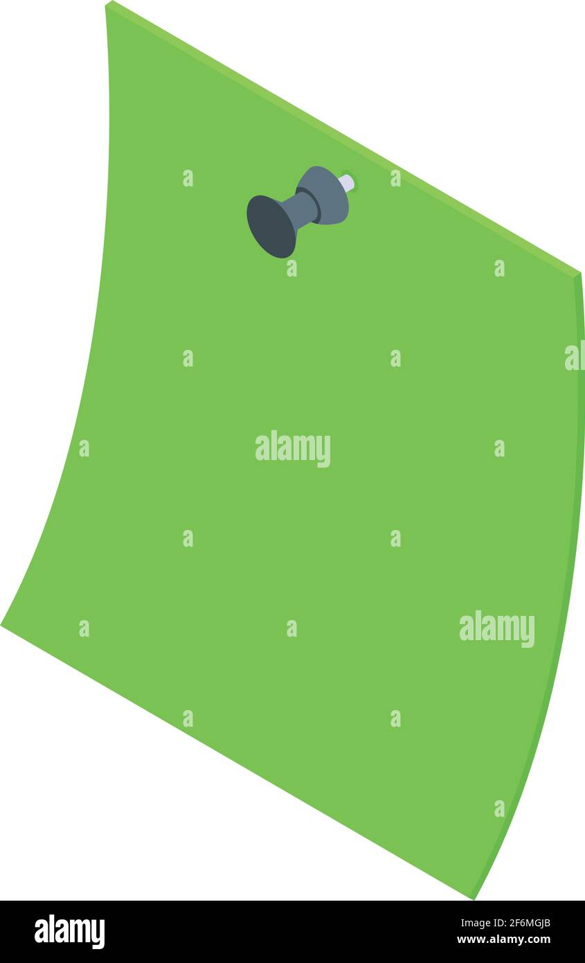Green memo icon. Isometric of Green memo vector icon for web design ...