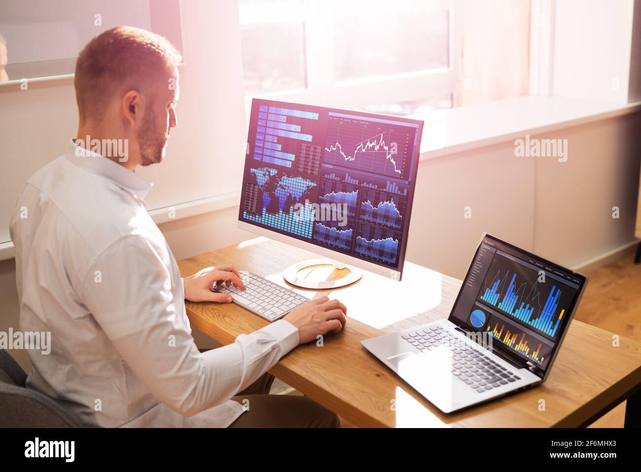 Business Dashboard Smart Marketing Data On Computer Screen Stock Photo ...